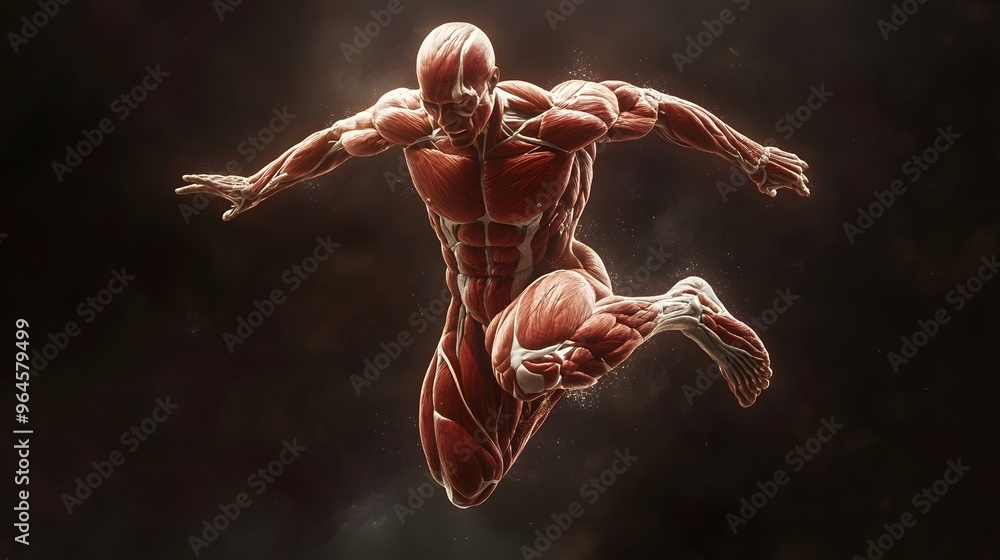 Muscular System During a Jump: A depiction of the muscular system ...