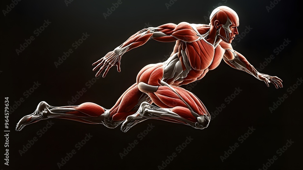 Muscular System During a Jump: A depiction of the muscular system ...
