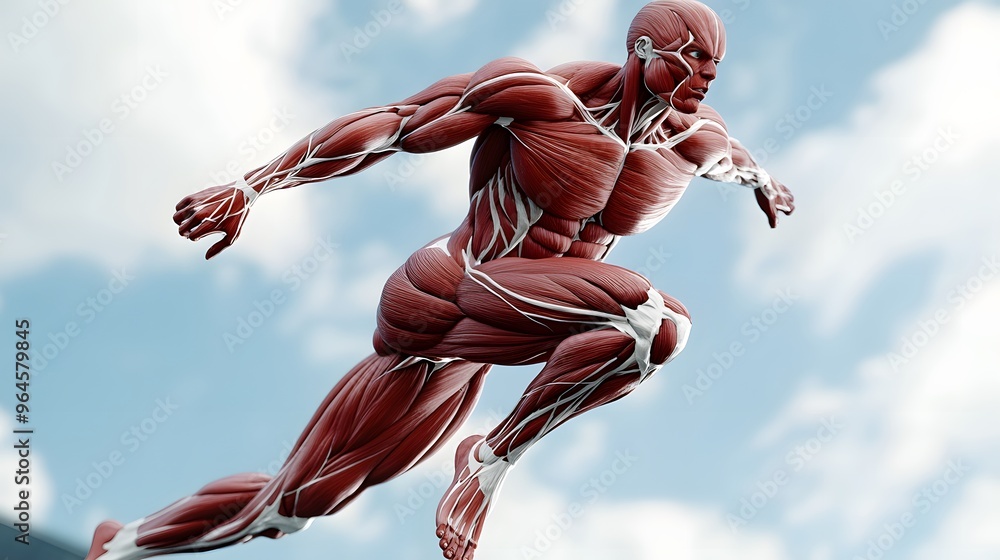 Muscular System During a Jump: A depiction of the muscular system ...