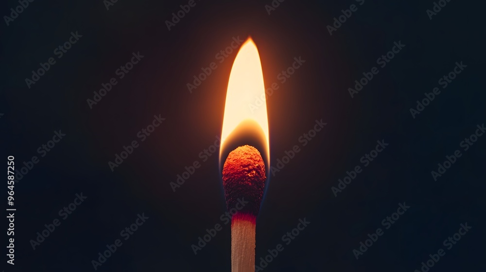 Phosphorus Match: A close-up of a lit match head, with the red ...