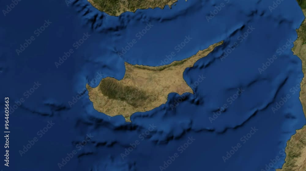 Zoom from Earth to Cyprus. (No Border) World map animation with ...