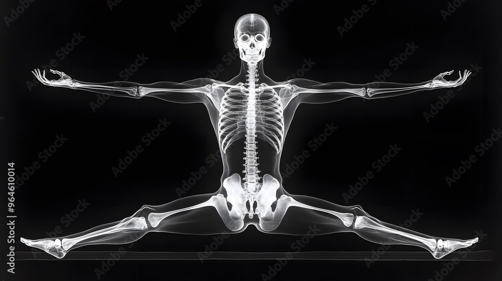 X-Ray of Yoga Pose: An X-ray depiction of a person holding a yoga pose ...