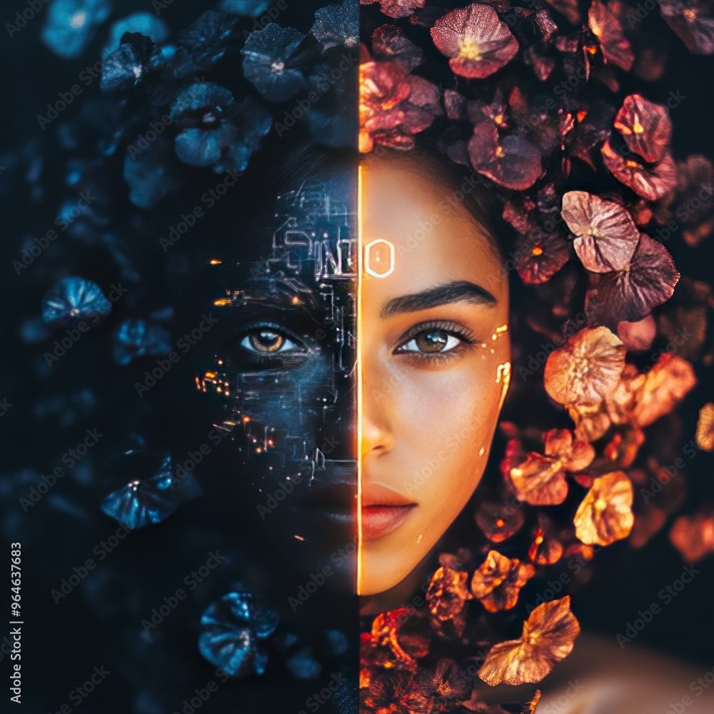 combine the two photos with passion and excitment Stock Photo | Adobe Stock