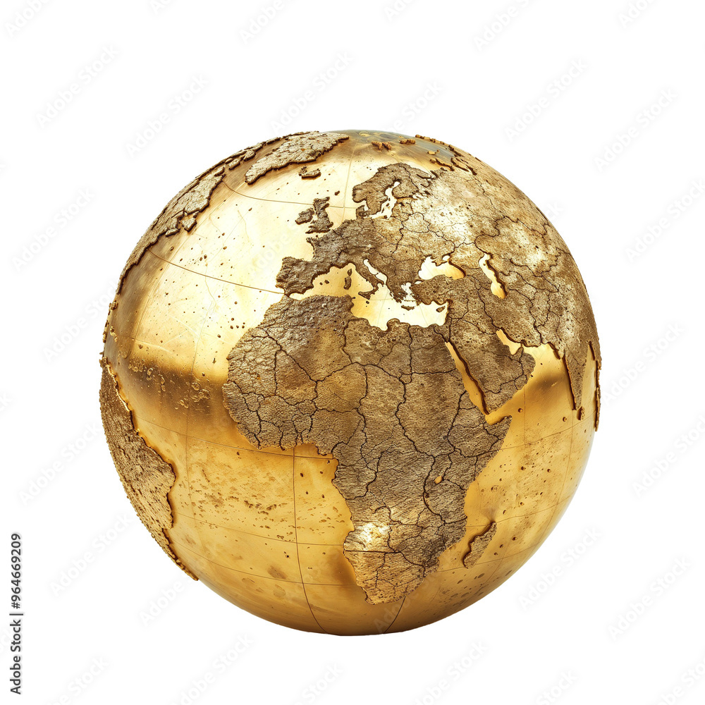 Opulent golden globe symbolizing global wealth, power and capitalism ...