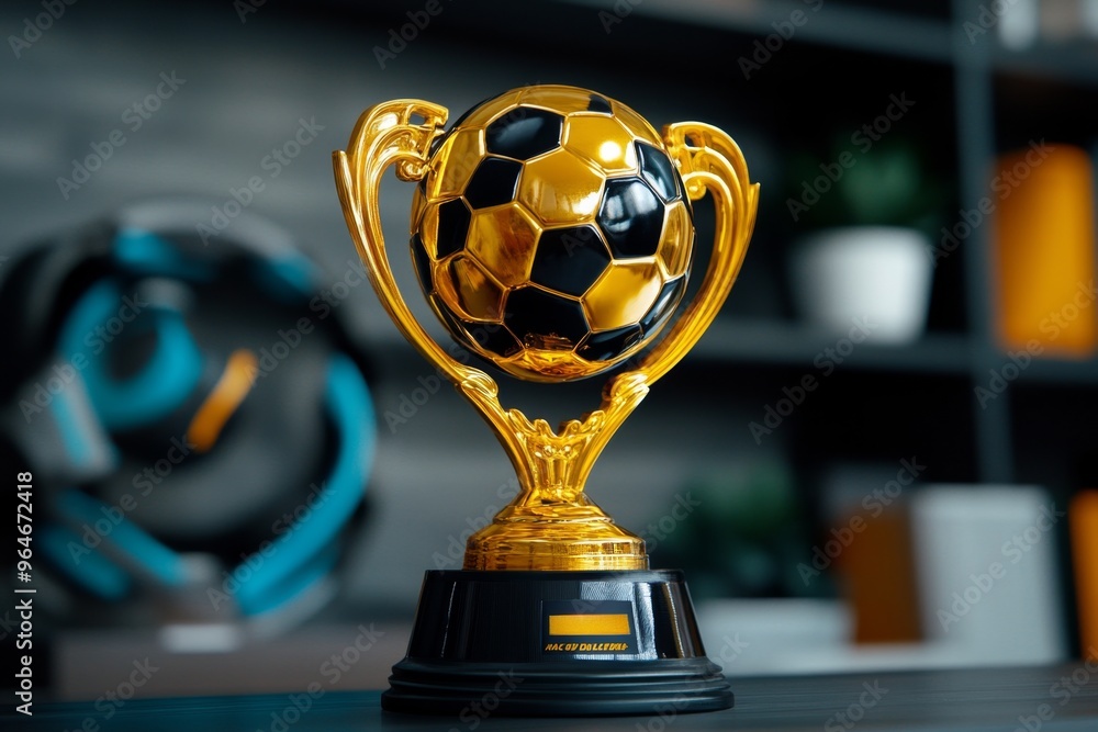 Goal displayed as a trophy on a shelf symbolizing the hard work ...