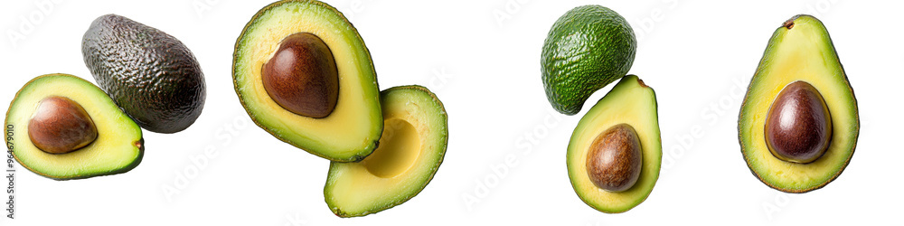 Fresh avocados displayed in various stages of ripeness, perfect for ...