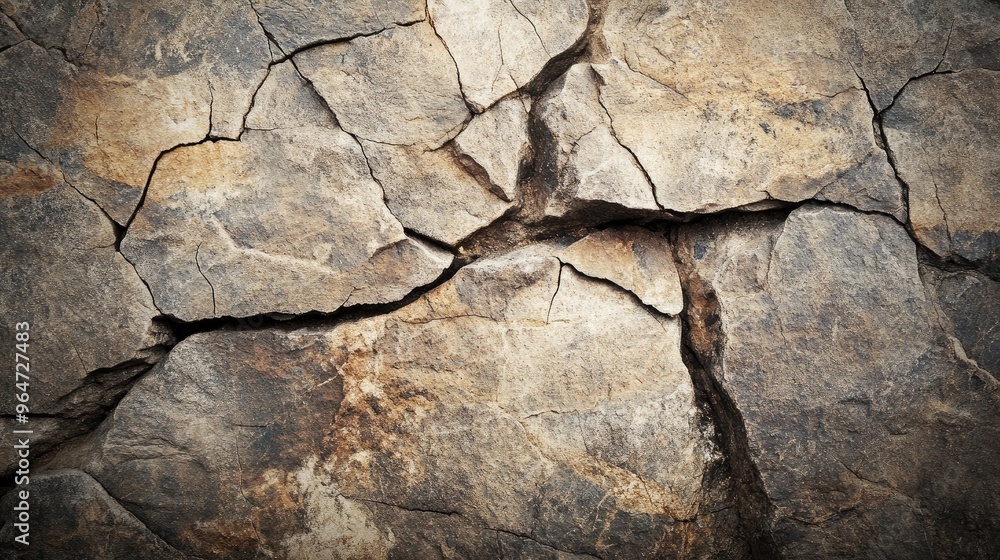 Cracked Stone Texture Background - Natural Stone Surface With Deep ...