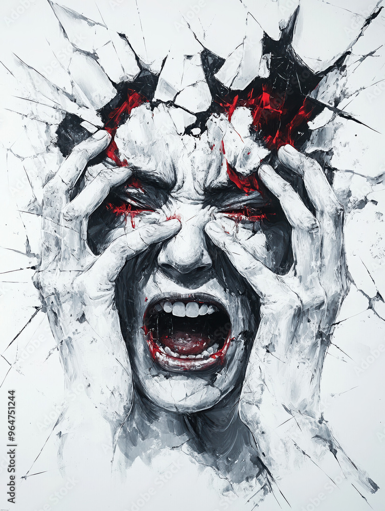 scream emotion pain anger frustration expression artwork abstract chaos ...
