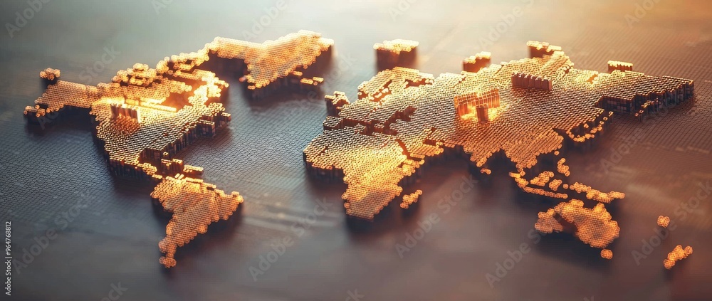 An international supply chain map and data visualization depicting ...