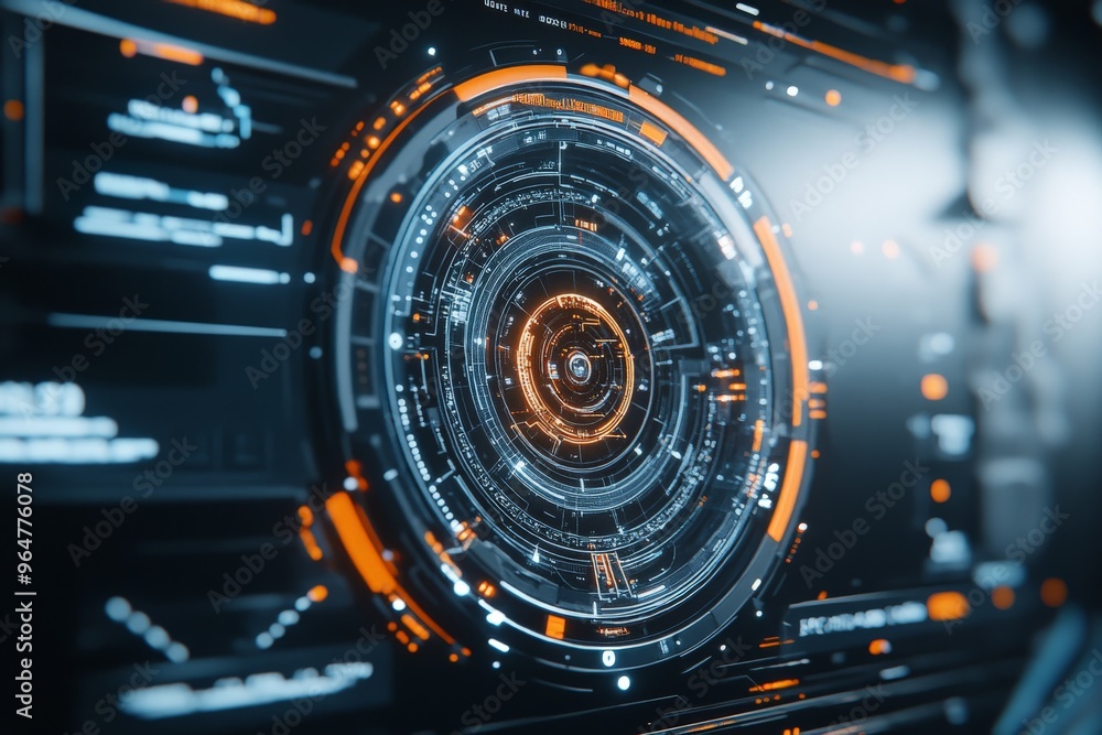 This image displays a sophisticated Heads-Up Display (HUD) interface ...