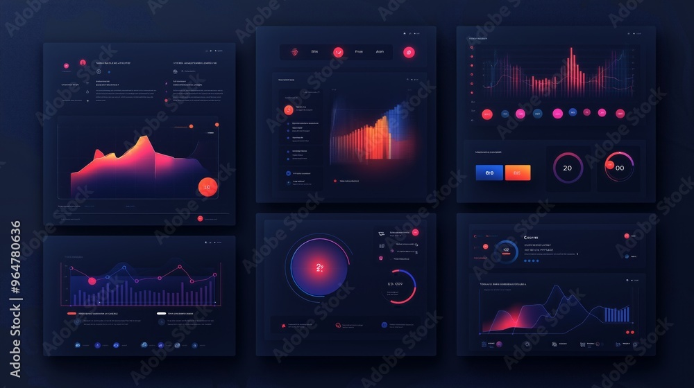 modern user interface dashboard templates examples with dark theme and ...