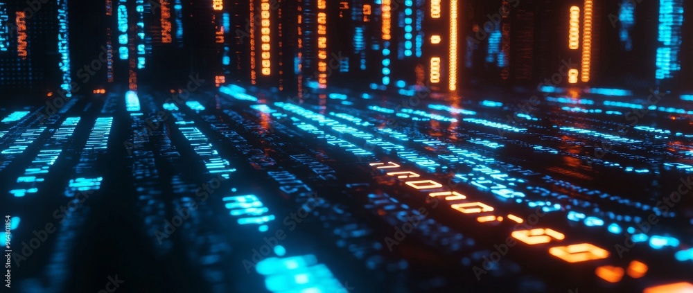 3D rendering of a futuristic technology background demonstrating the ...