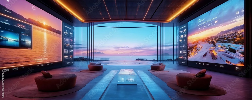 Holographic travel planner, virtual destination previews, interactive ...