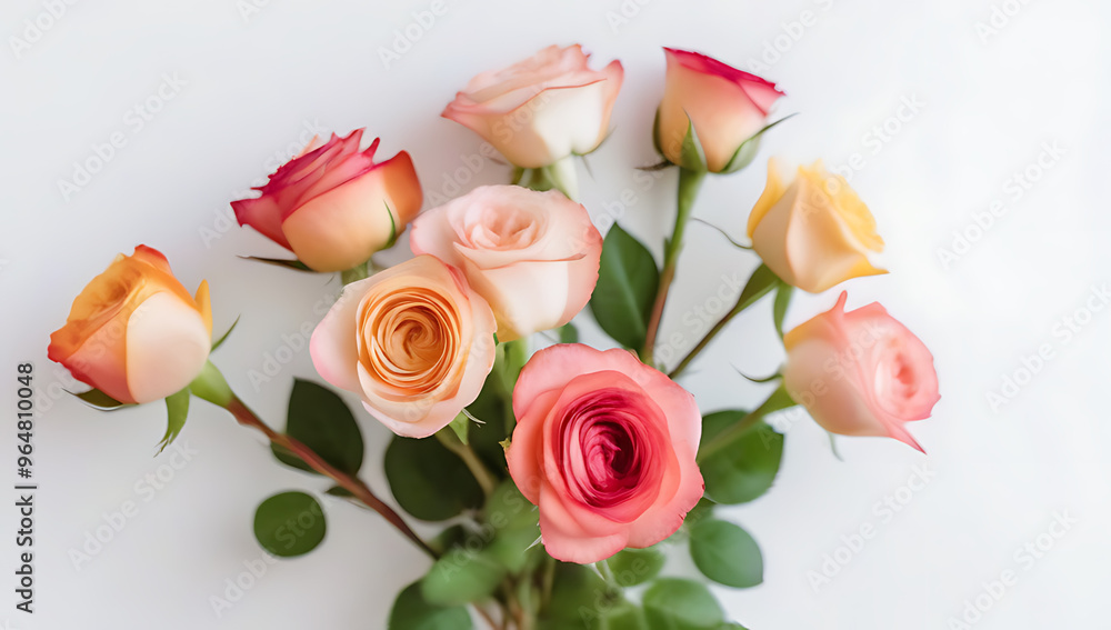 beautiful bouquet various spray roses rumba isolated white background ...
