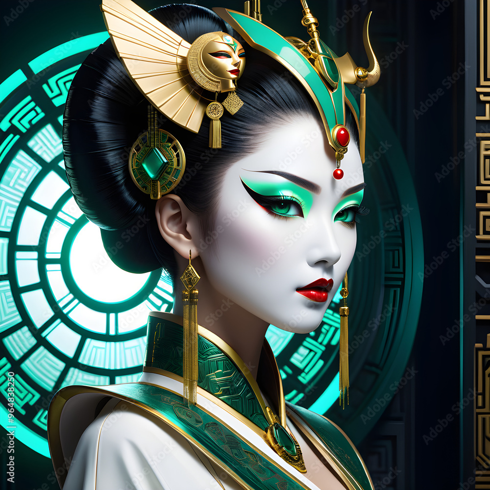 Witness the meeting of past and future in a digital artwork depicting a ...