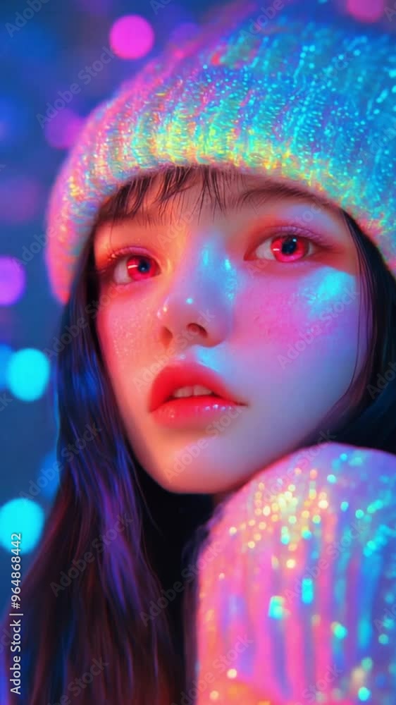 Beautiful sensual young girl with long hair in a beautiful sparkling ...