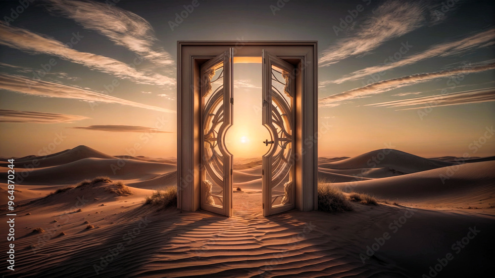 a surreal scene where a intricately futuristic inter dimention ...