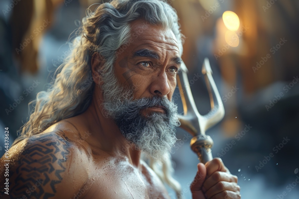 Sea ruler: Poseidon, Neptune the greek god governing the oceans and ...