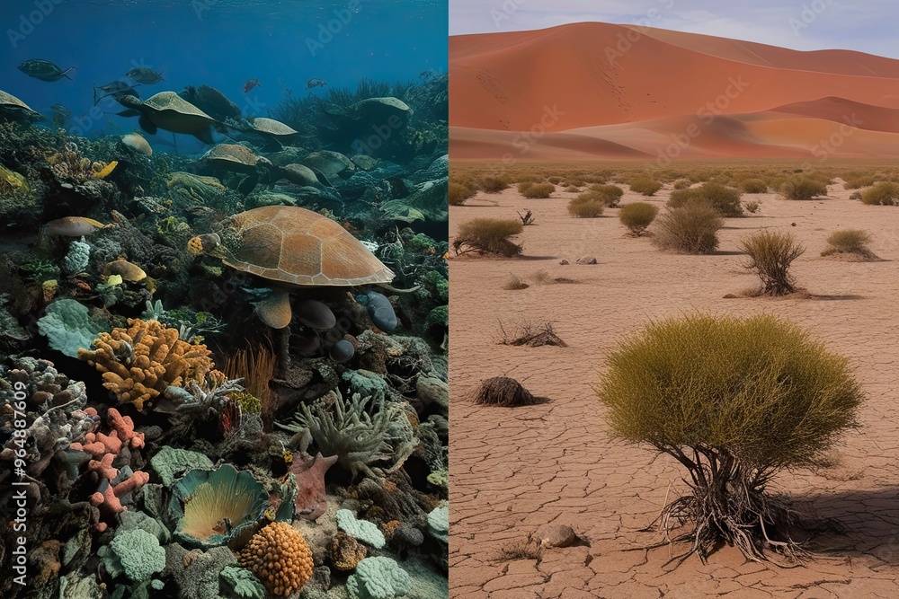 Nature's Extremes: The Vivid Contrast of Thriving Ecosystems and Harsh ...