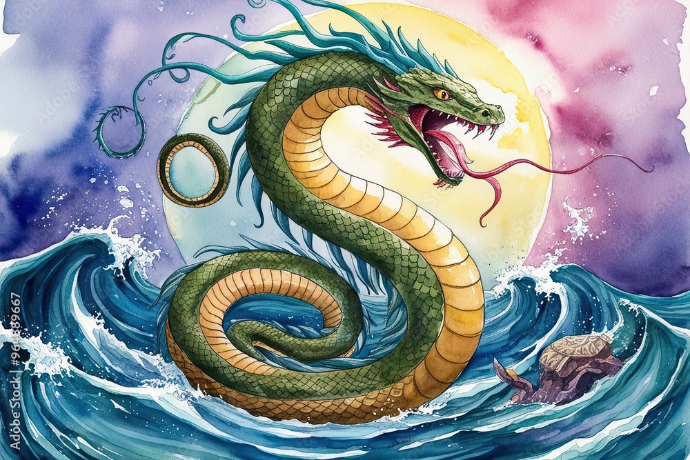 Exploring the Serpent of the Seas: A Watercolor Journey of Healing and ...