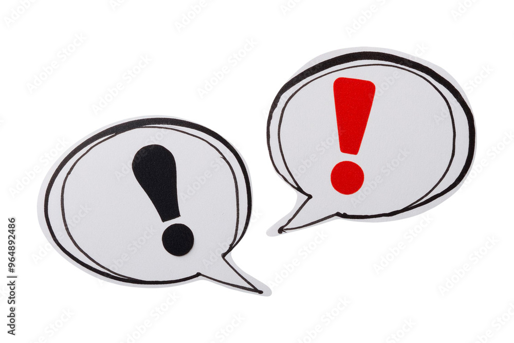 Conceptual symbols representing an argument and disagreement, featuring ...