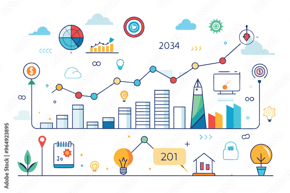 A colorful infographic depicting growth trends in data visualizations ...