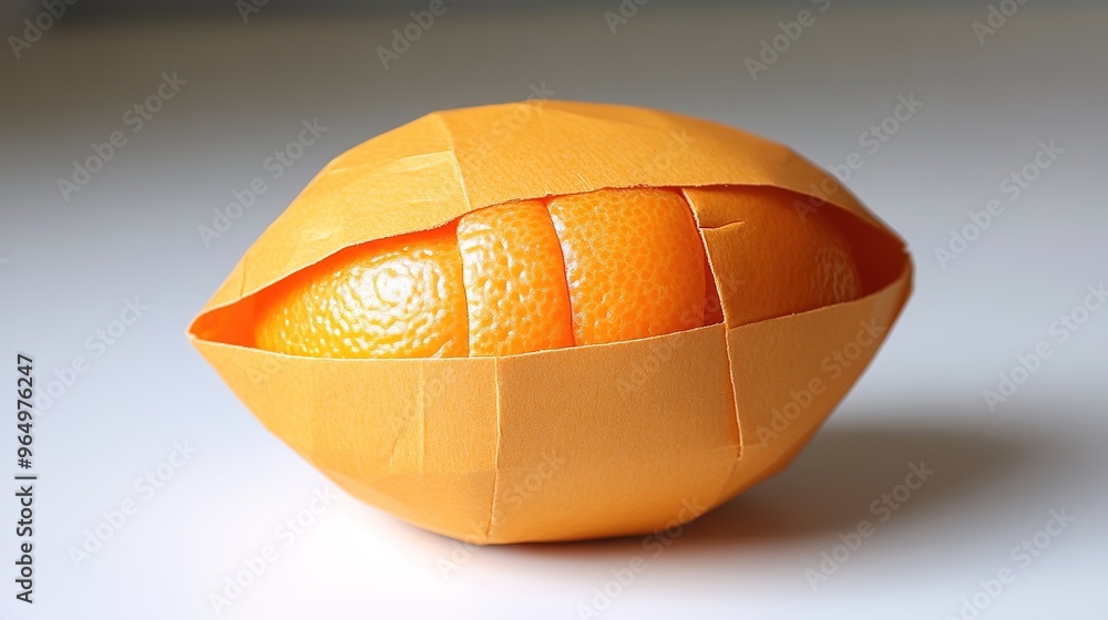 A large cardboard mandarin, divided into 24 sections, each section ...