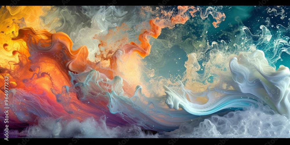 Artistic wallpaper celebrating liquid nitrogen with swirling patterns ...