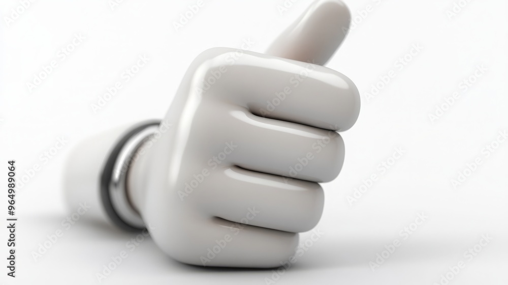 Cartoon Hand with Thumb Up Gesture, Doctor Approval Icon, Isolated 3D ...