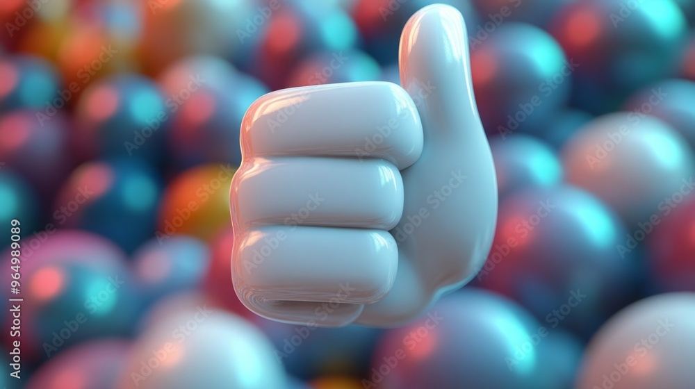 Cartoon Hand with Thumb Up Gesture, Doctor Approval Icon, Isolated 3D ...