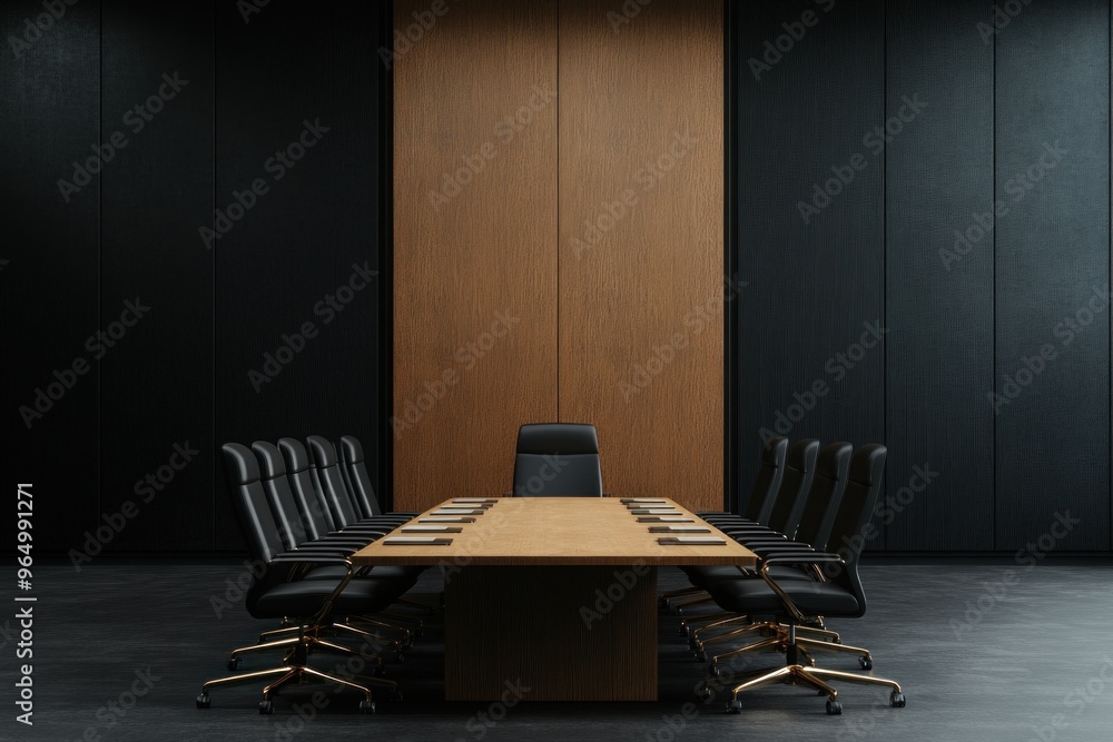 Imagine a sleek, modern conference room set up for a strategic meeting ...