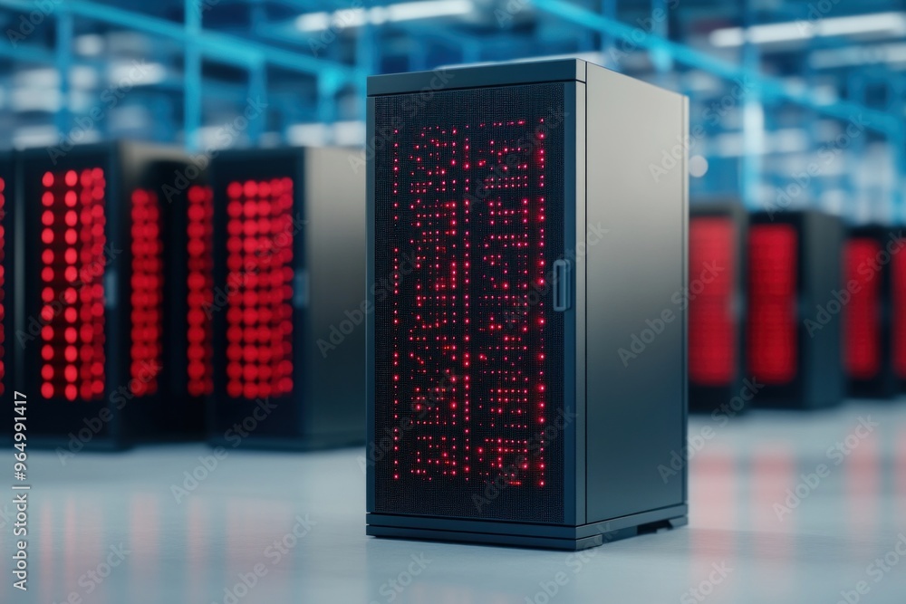 Visualize a state-of-the-art government data center with advanced ...