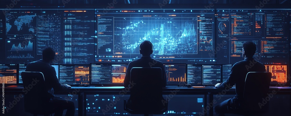 Cybersecurity team working on identifying zeroday exploits, with ...