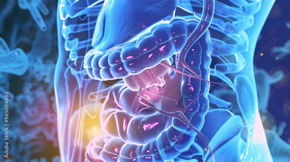 A detailed depiction of Gallbladder cancer. The cancerous growth within ...