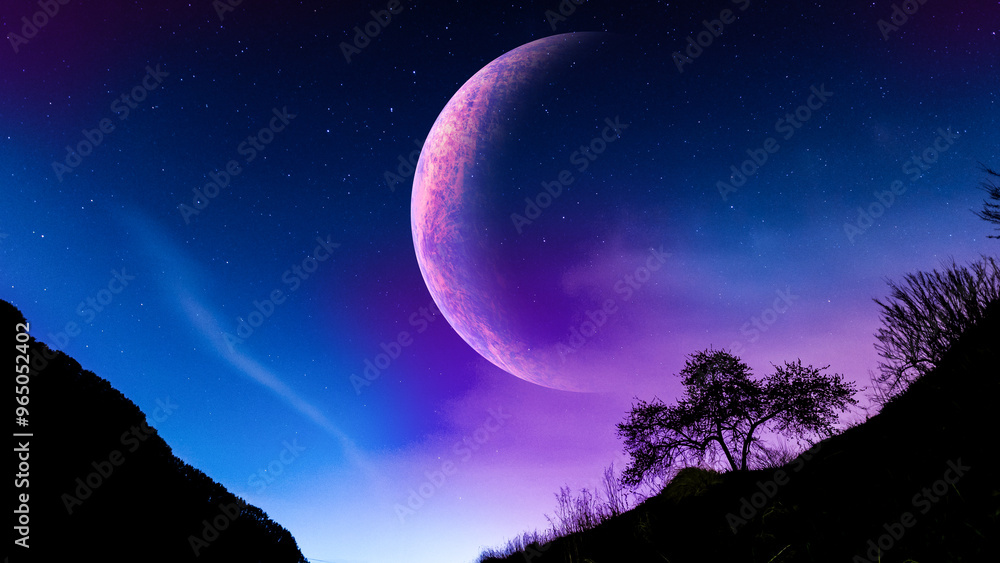 HD Space wallpaper for desktop, Alien landscape with giant planet ...