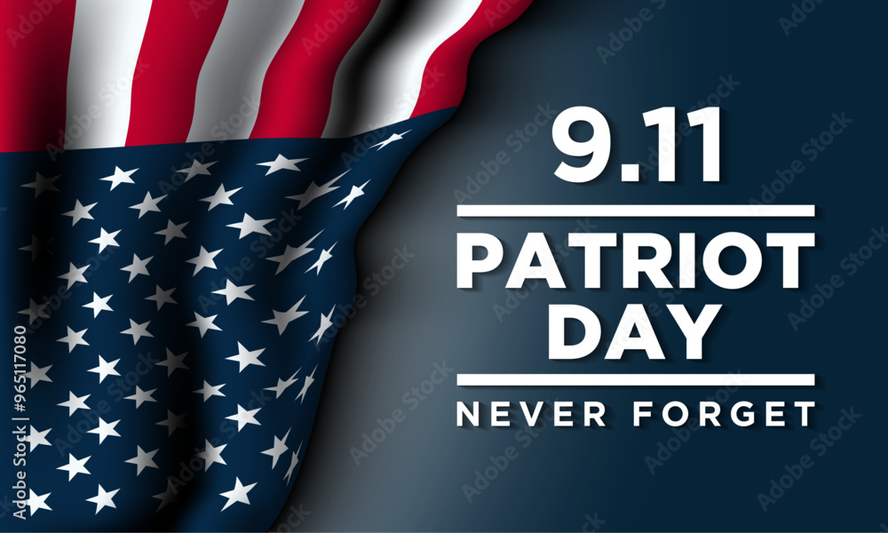 Patriot Day background design with American flag for banner, poster or ...