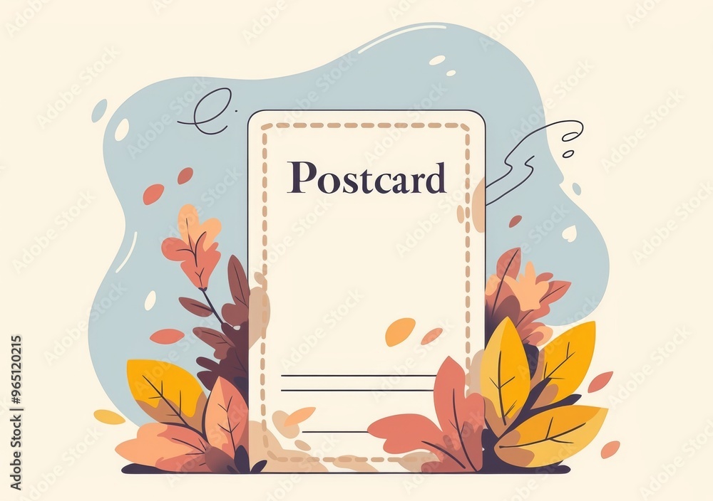 Minimalist Postcard Template with White Background, "POSTCARD" Text ...