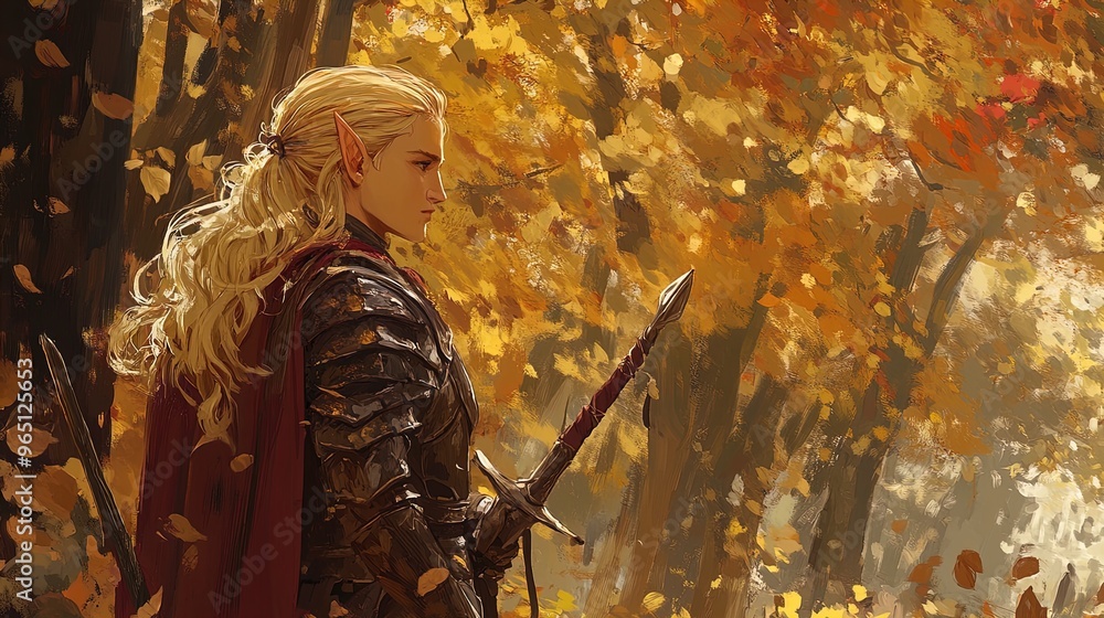 A fantasy-inspired image depicting a character with elven features ...