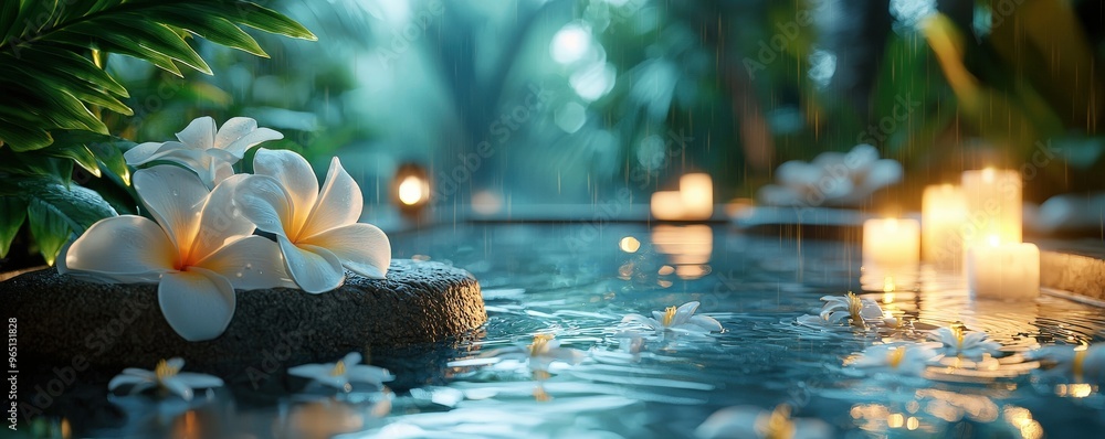 Plumeria-scented signature spa services, luxury spa environment, soft ...