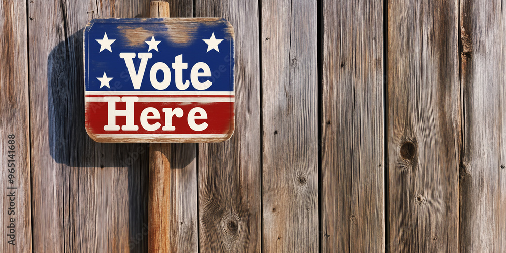 Vote Here Signs: Clean and Patriotic Directional Signs for Polling ...