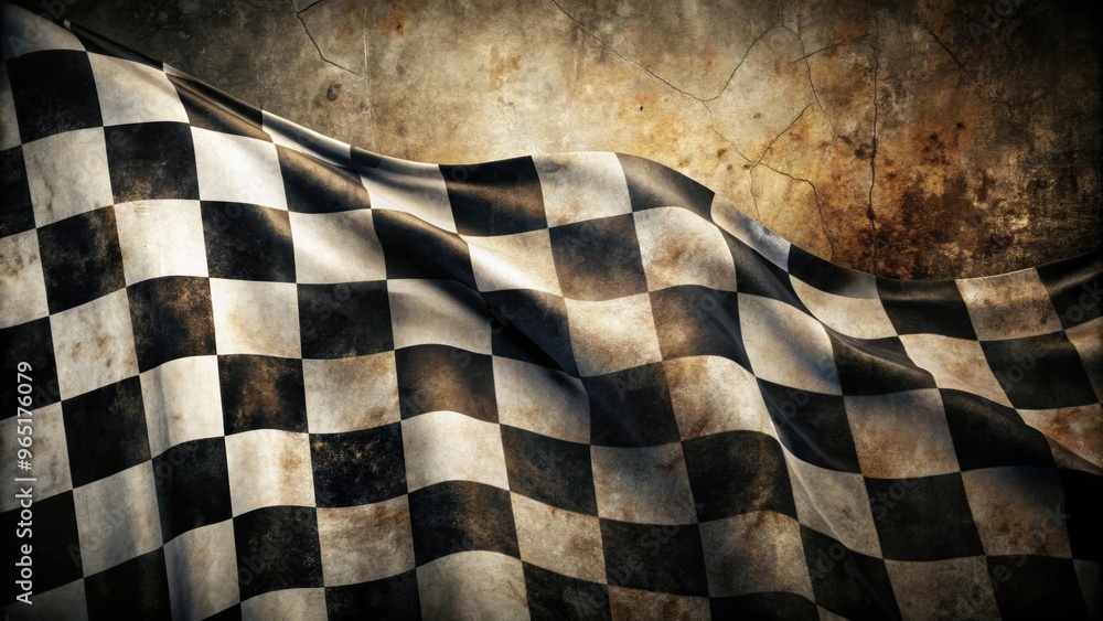 Realistic of a grungy checkered race flag as a background, checkered ...
