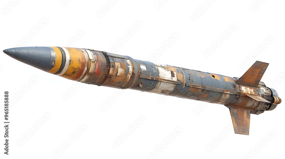 “A Flying Missile on a White Background, Capturing the Motion and ...