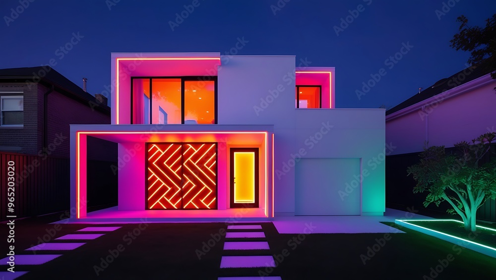 Residential building with furniture inside. Example of real estate ...