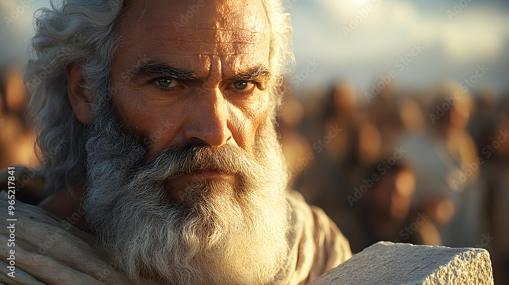 “Moses Holding the Stone Tablets, Standing Tall as He Identifies His ...