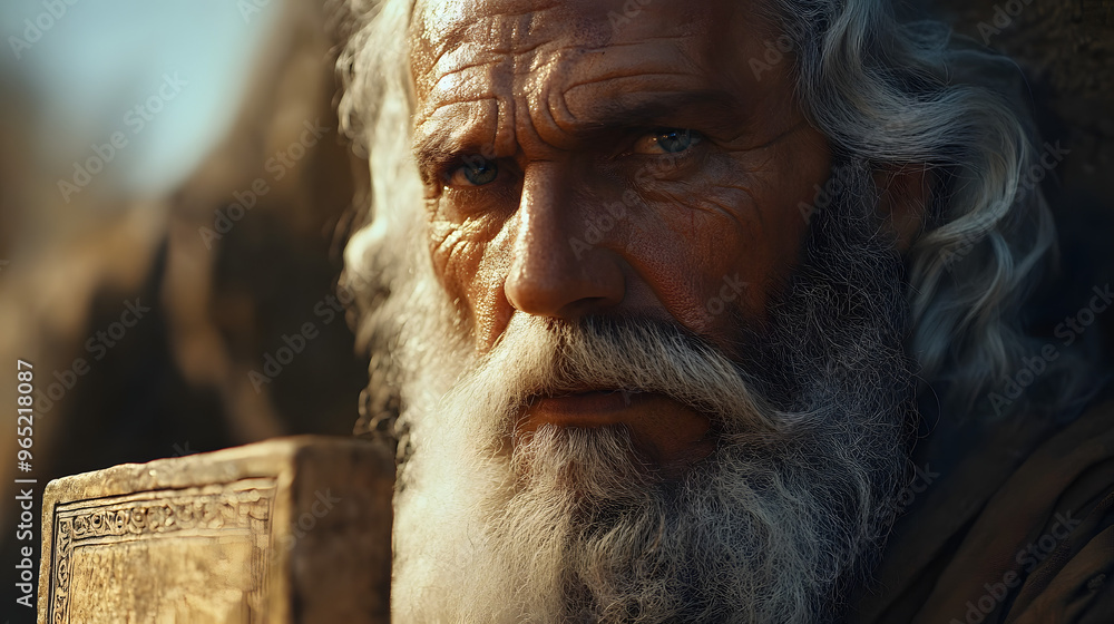 “Moses Holding the Stone Tablets, Standing Tall as He Identifies His ...