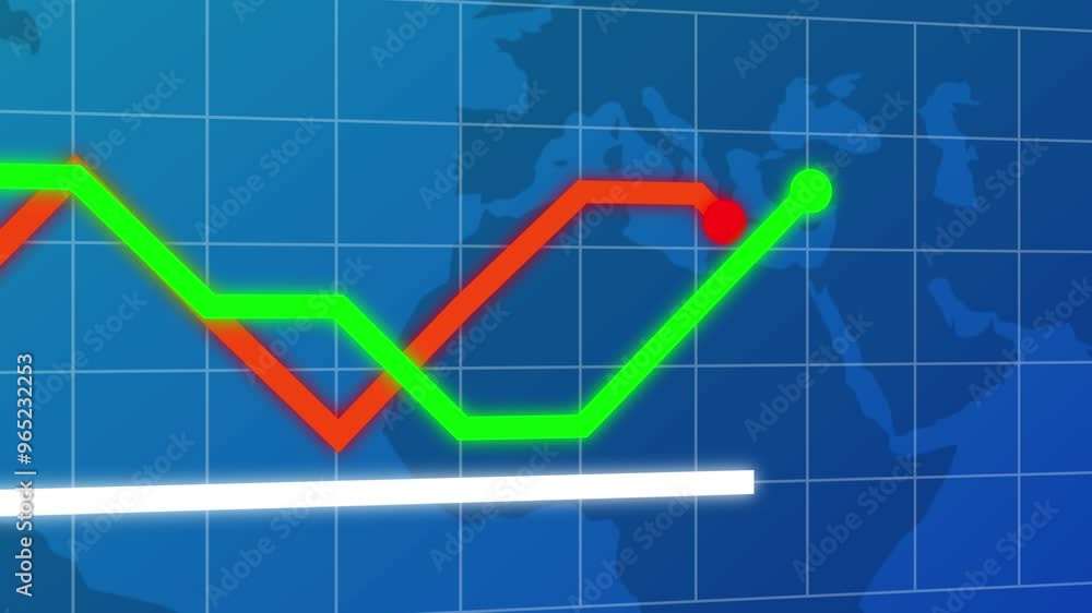 Growing Chart with Arrow Animation, Financial Business Animated Growth ...