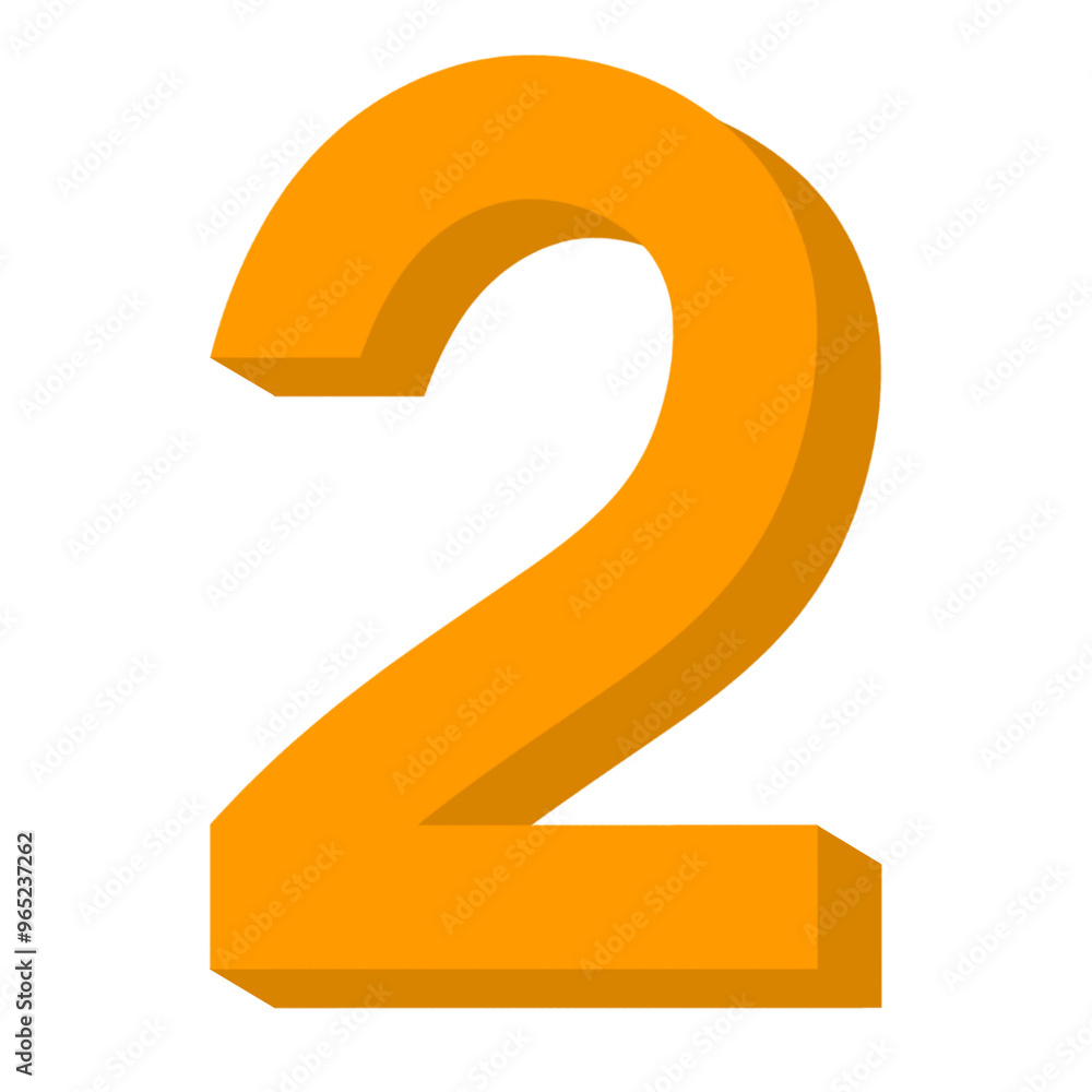 orange number 2, 3d orange number 2, number, 2, design of number 2, two ...