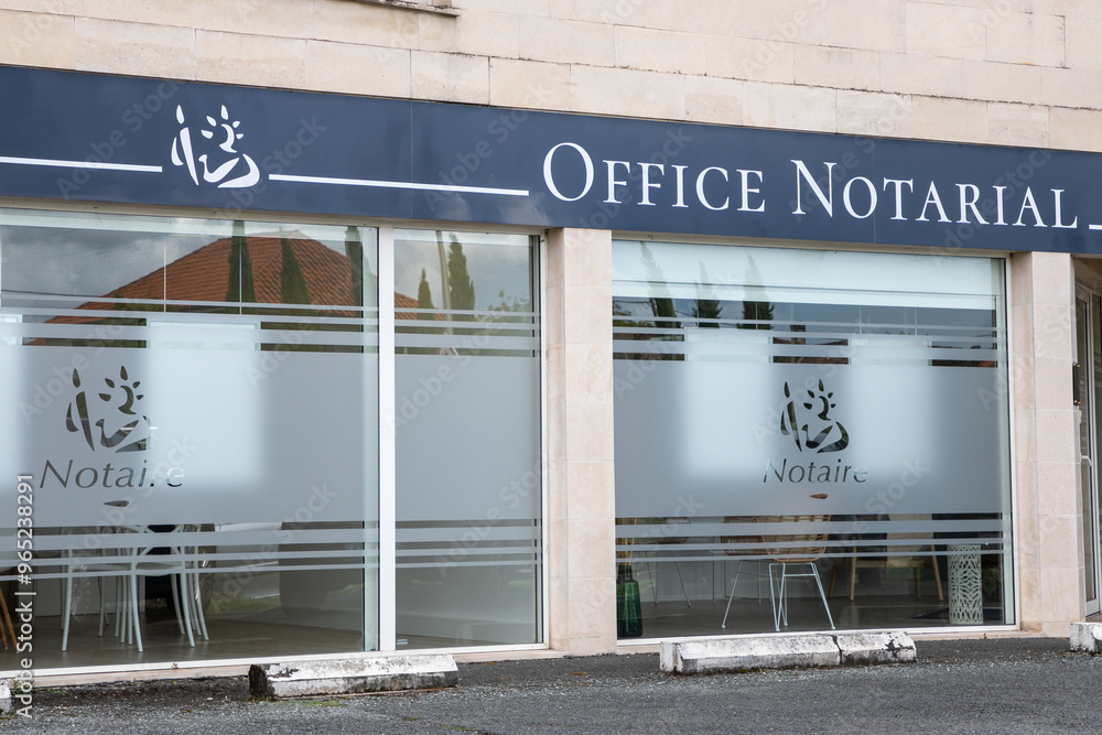 office notarial french notary office sign logo in windows building ...