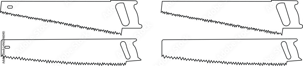 hand saw construction icon set. vector silhouette template design ...