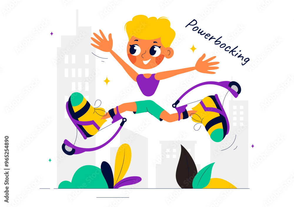 Vector Illustration of Powerbocking Sport featuring Athletes Wearing ...